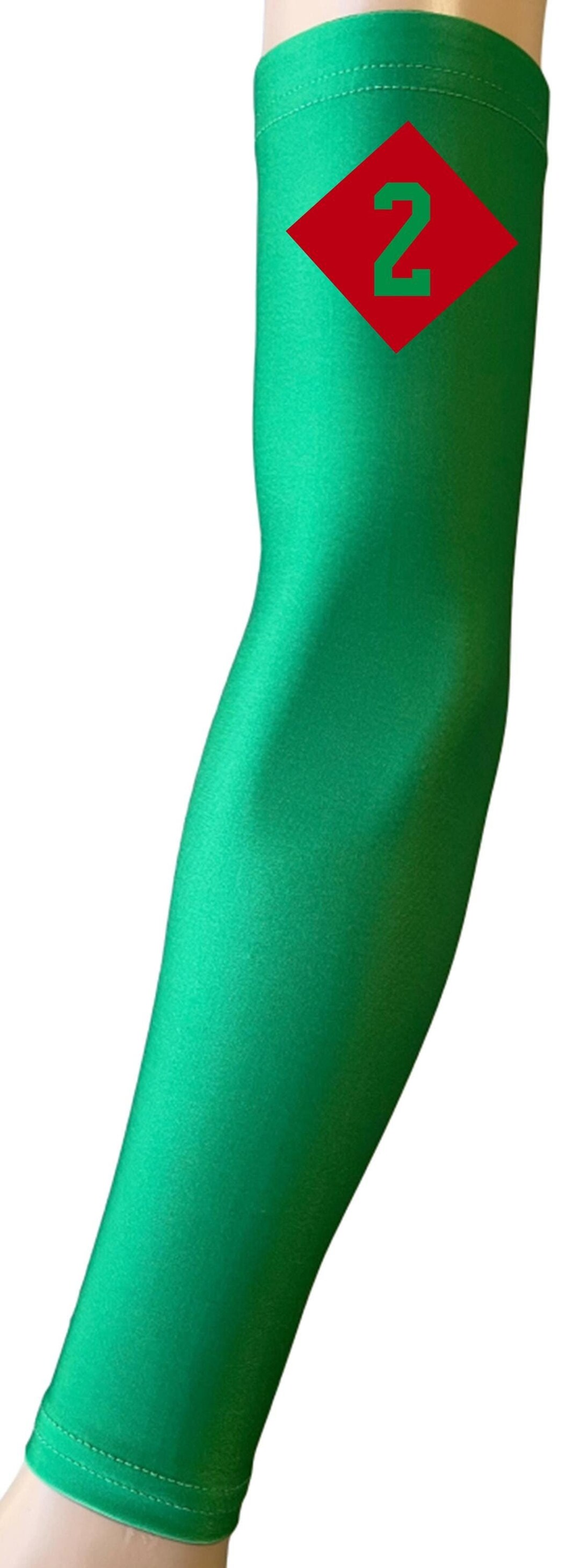 Diamond Custom Number PICK YOUR NUMBER Green Sports Arm Sleeve ...