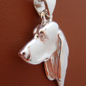 Large Sterling Silver Black and Tan Coonhound Head Study Pendant - Etsy