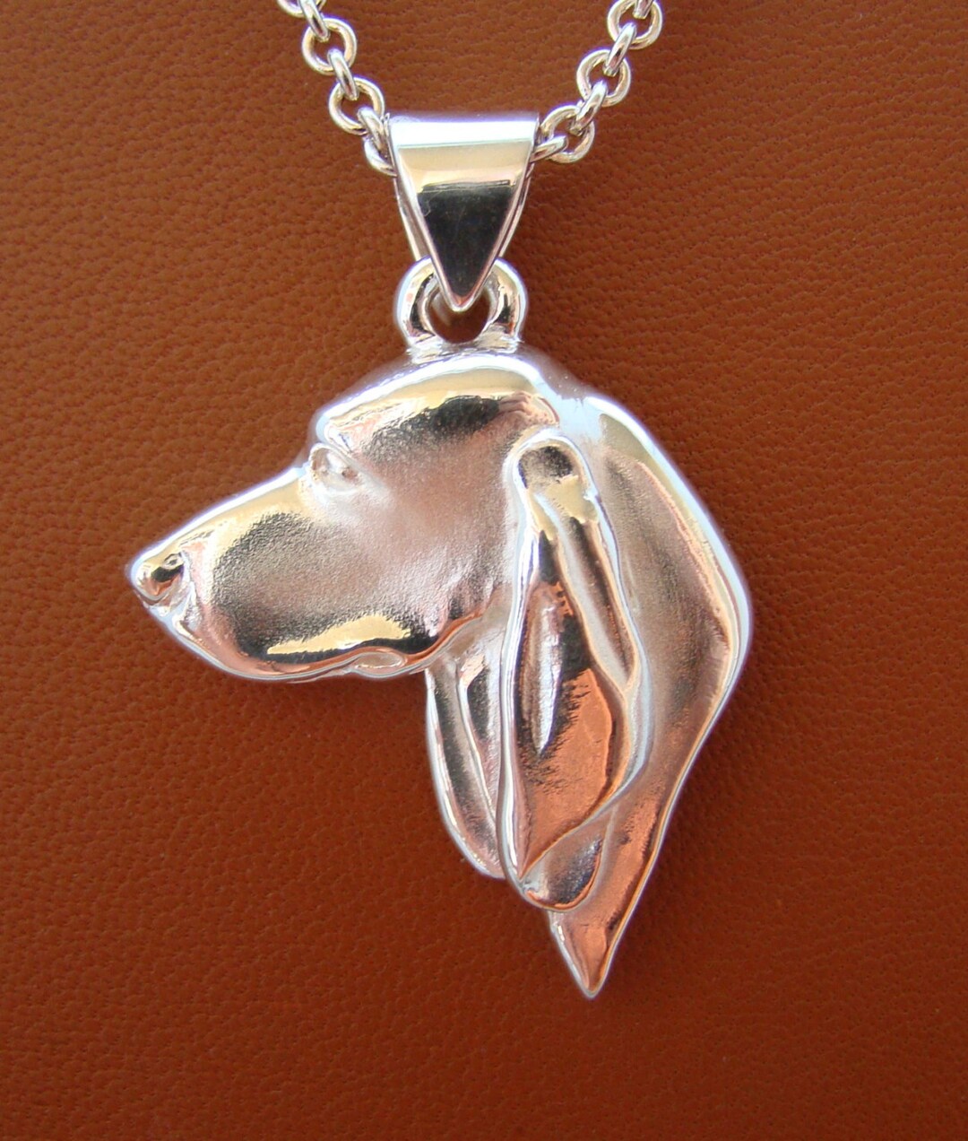 Large Sterling Silver Black and Tan Coonhound Head Study Pendant - Etsy