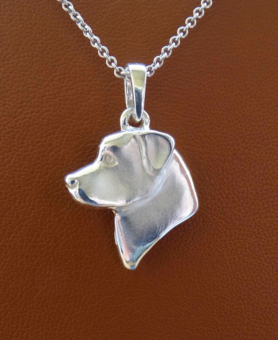 Medium Sterling Silver Rottweiler Head Study Pendant - Etsy