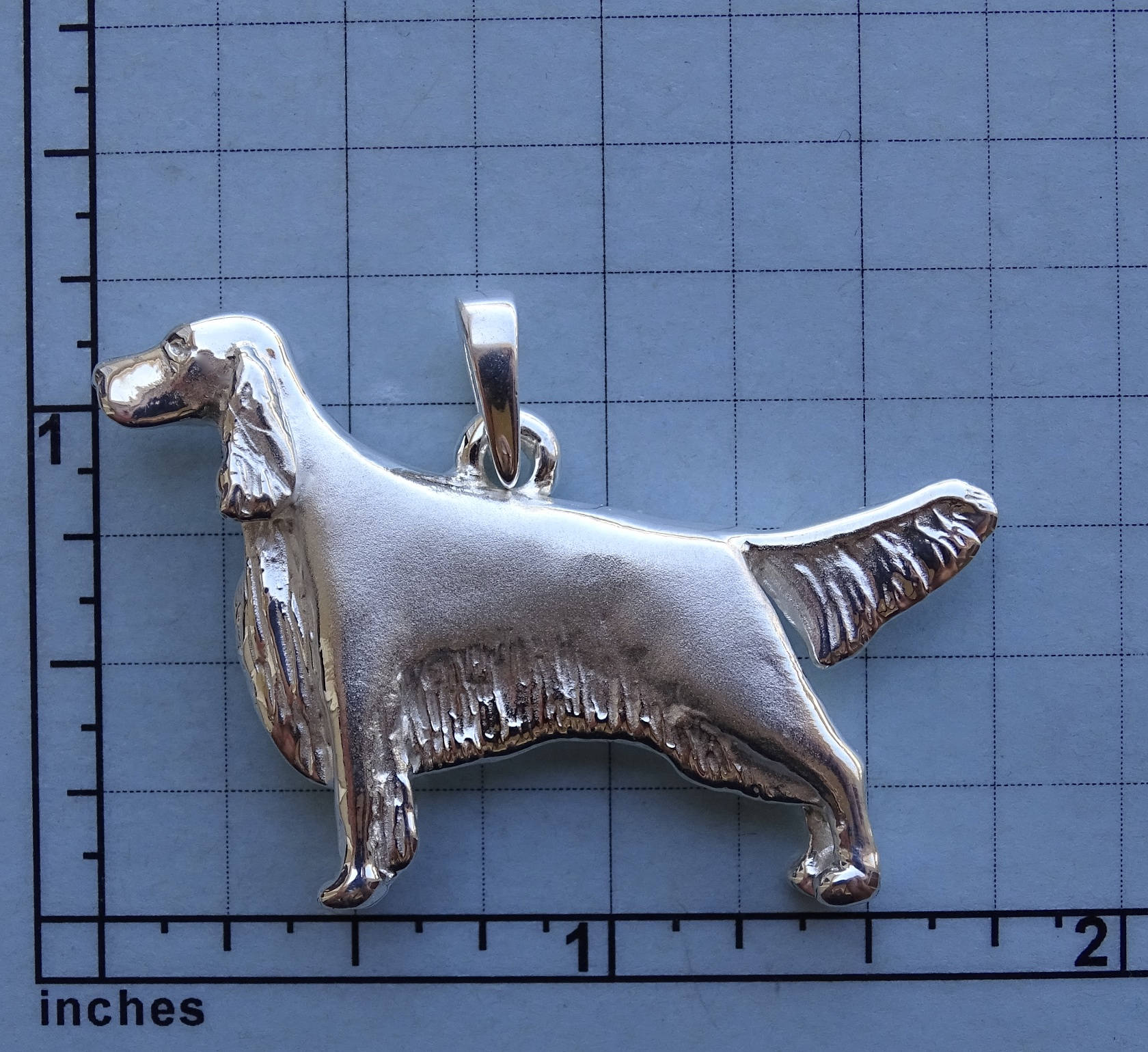 Large Sterling Silver English Setter Standing Study Pendant | Etsy