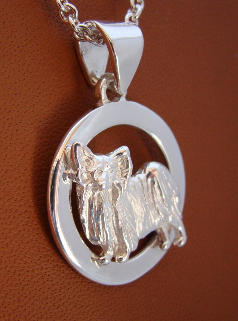 Small Sterling Silver Papillon Standing Study on A Wide Circle | Etsy