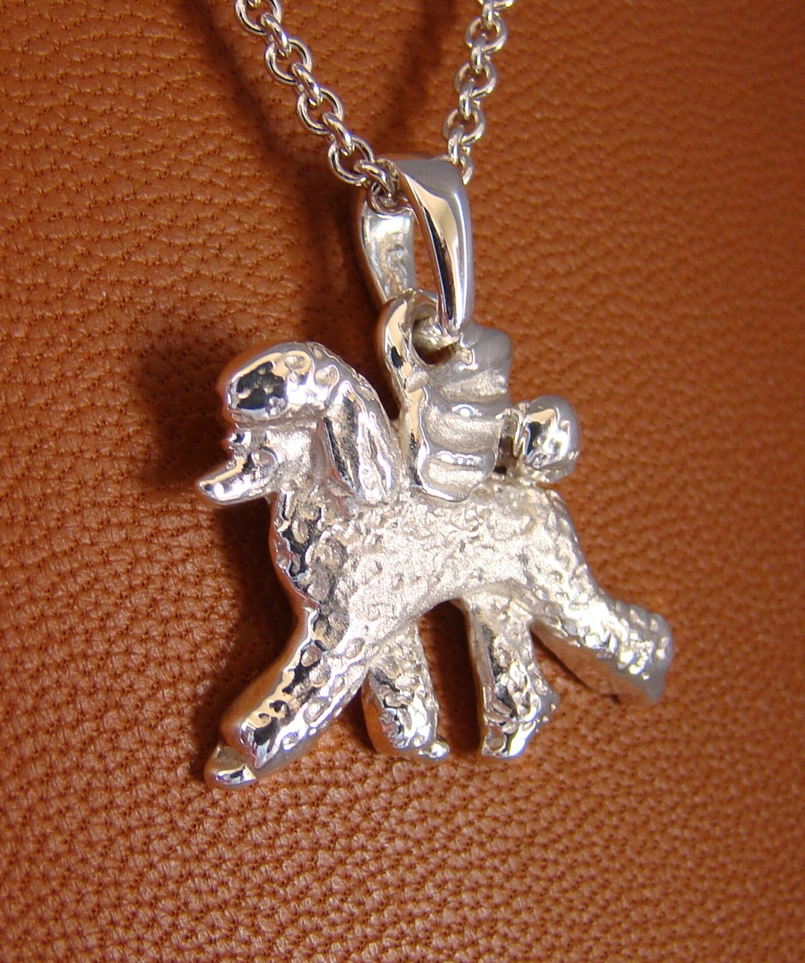 Small Sterling Silver Poodle Angel Pendant | Etsy