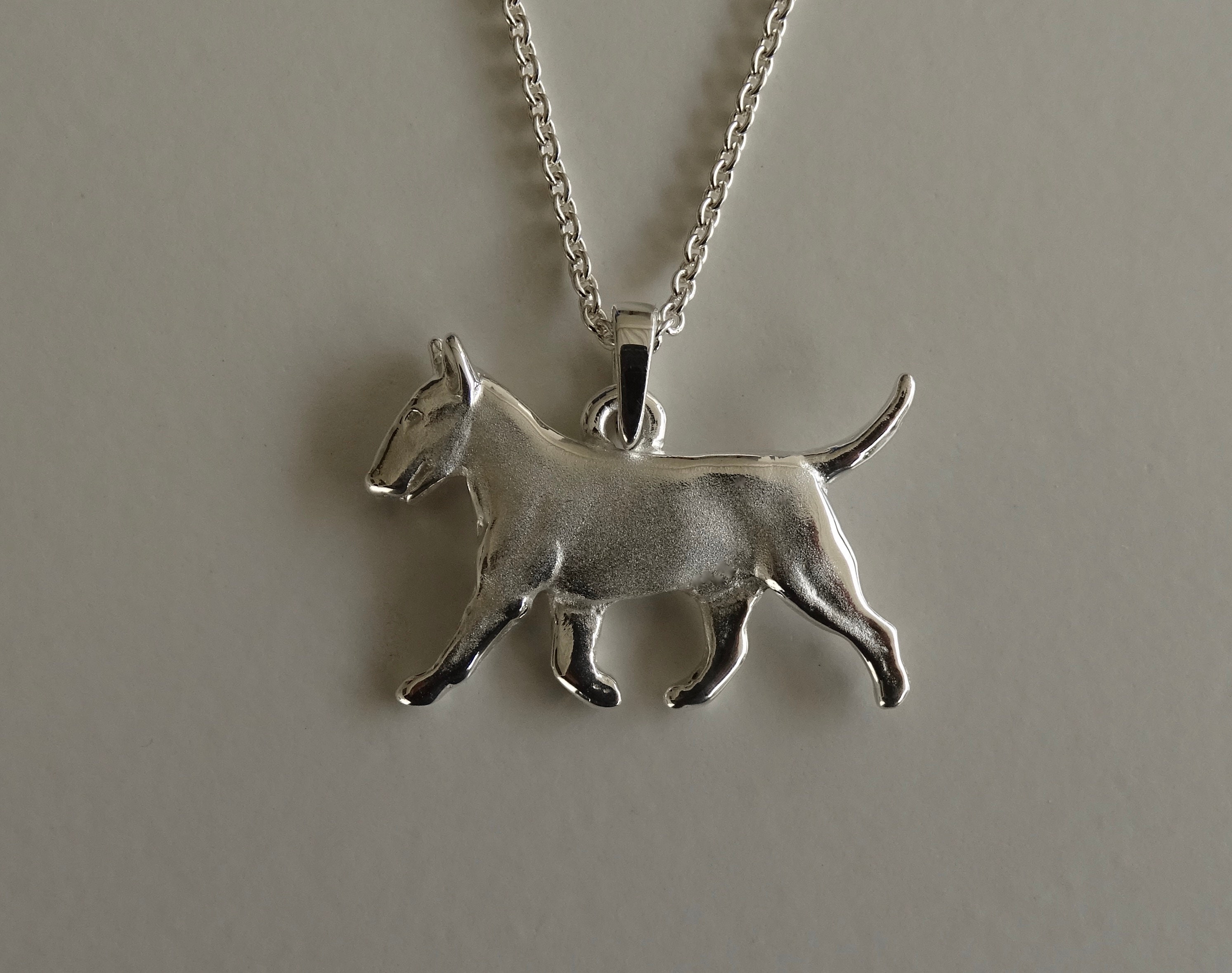 Sterling Silver Bull Terrier Moving Study Pendant - Etsy