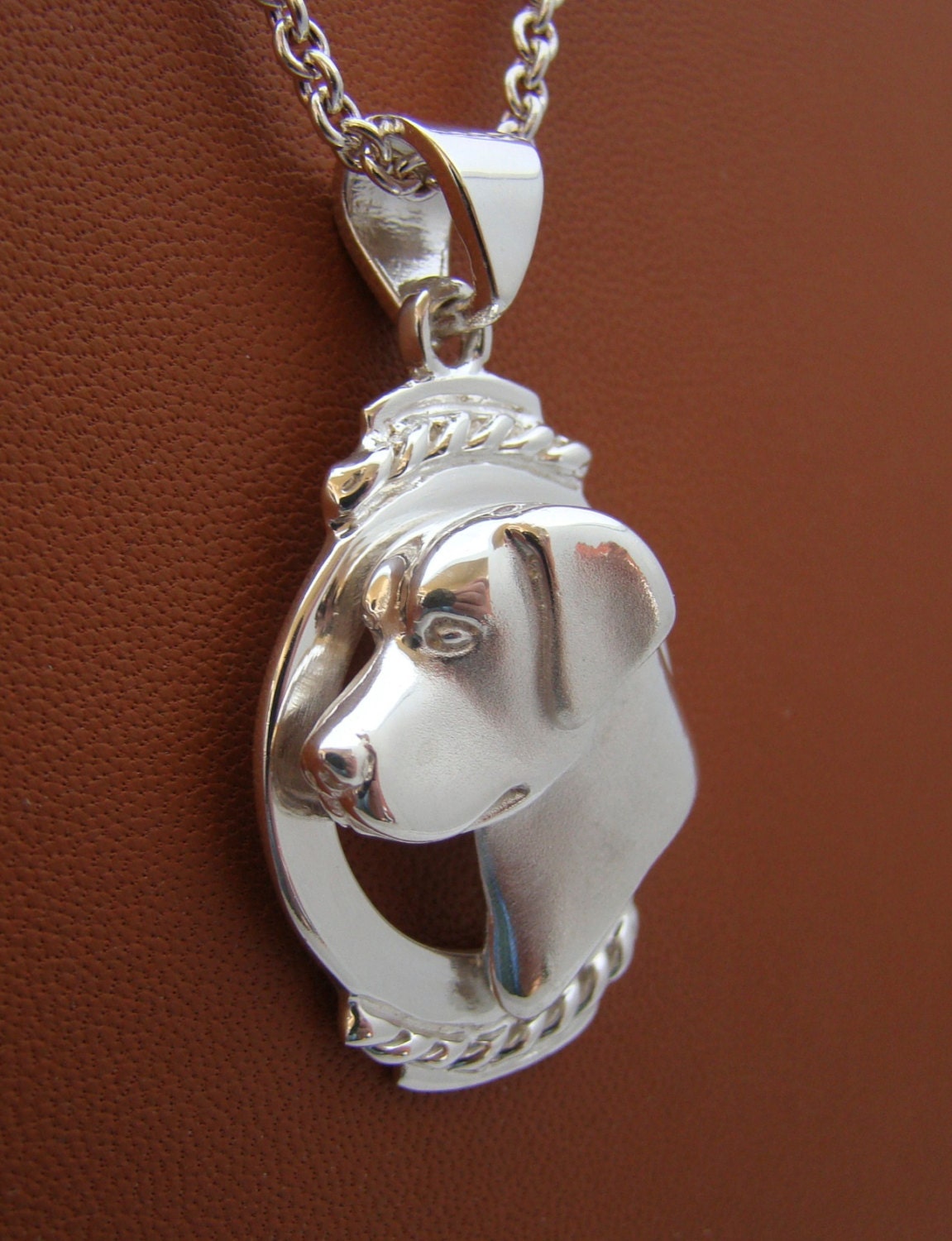 Large Sterling Silver Labrador Retriever Head Study on an Oval | Etsy