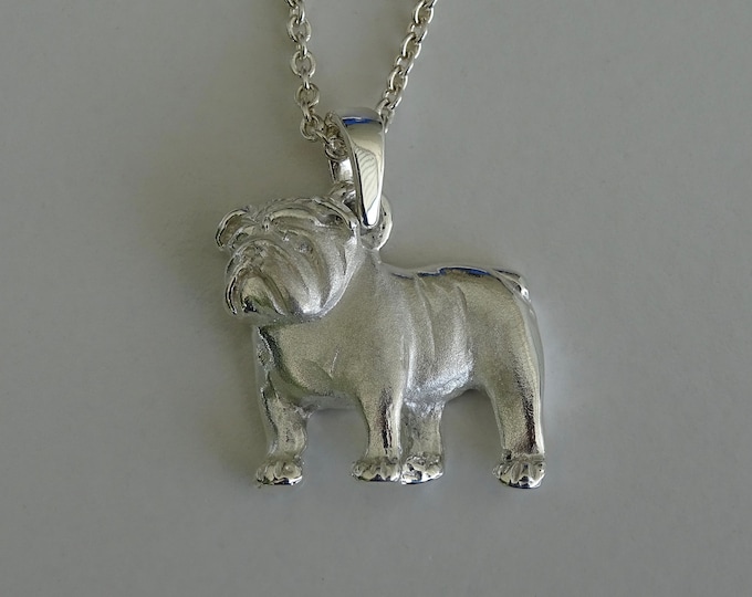 Small Sterling Silver Bulldog / English Bulldog Standing Study - Etsy