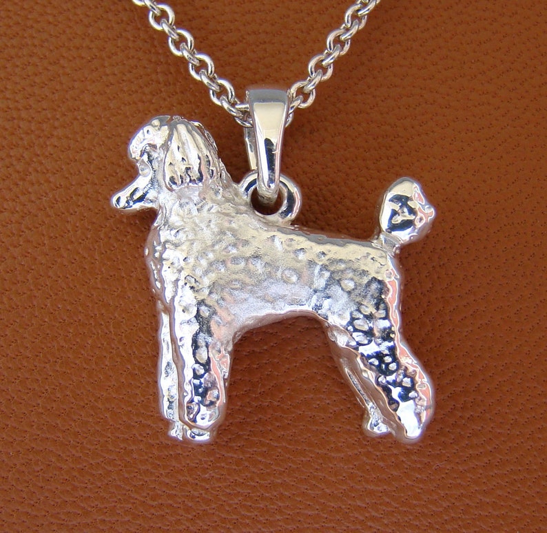 Small Sterling Silver Poodle Standing Study Pendant | Etsy