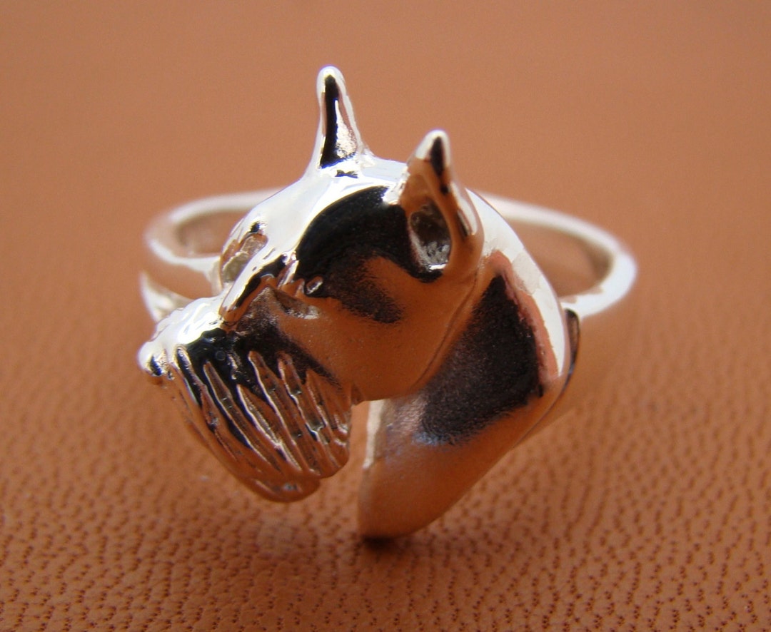 Sterling Silver Schnauzer Small Head Study Ring - Etsy