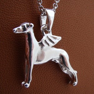 Sterling Silver Whippet Angel Pendant - Etsy