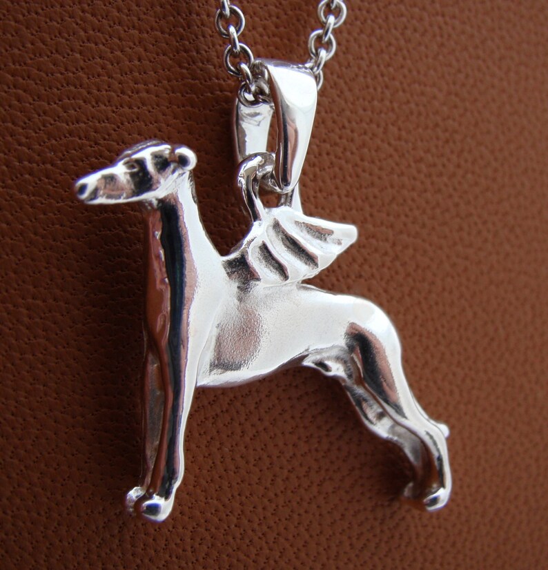 Sterling Silver Whippet Angel Pendant - Etsy