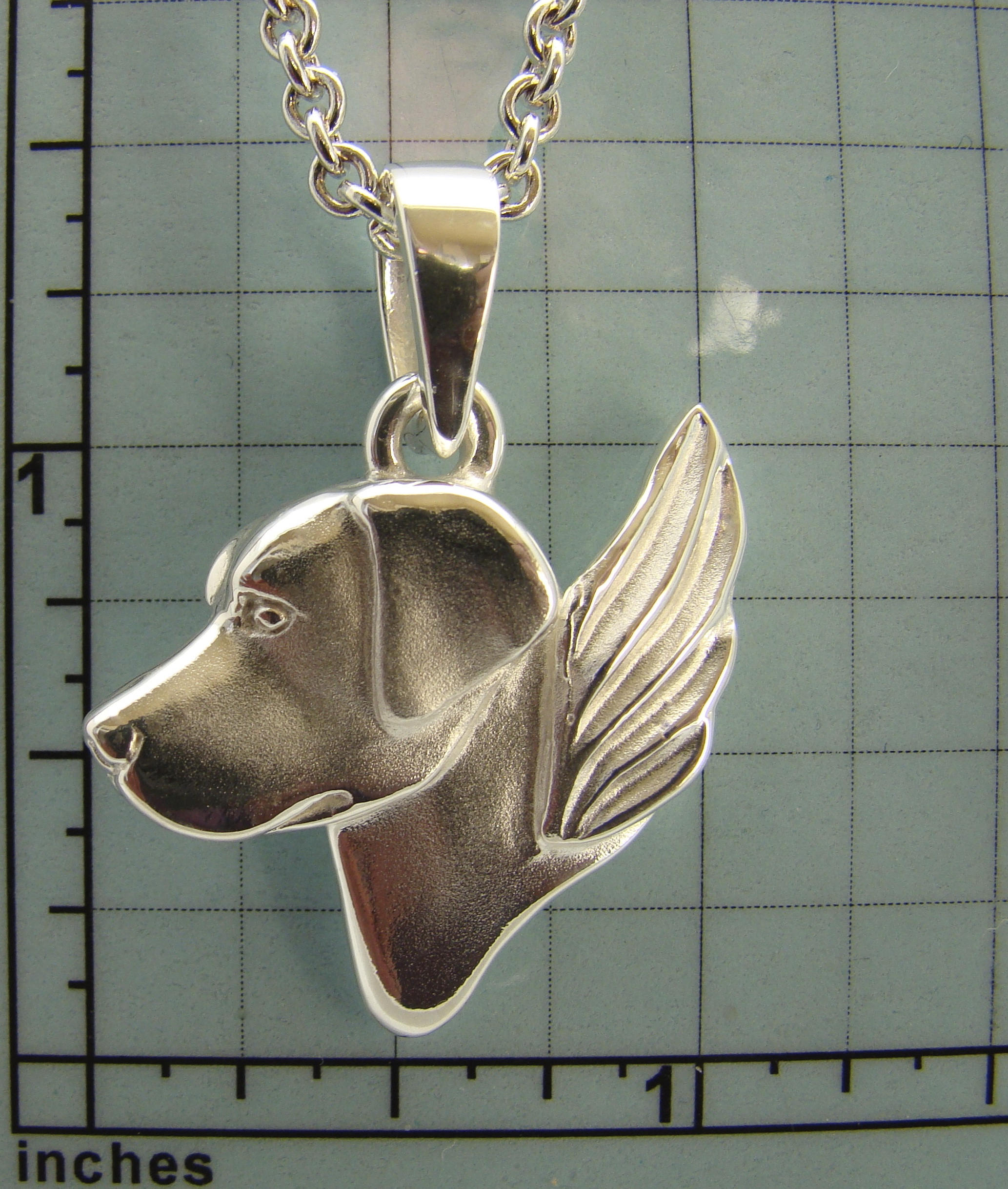 Large Sterling Silver Labrador Retriever Angel on A Heart | Etsy