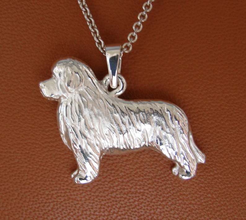 Small Sterling Silver Newfoundland Standing Study Pendant - Etsy
