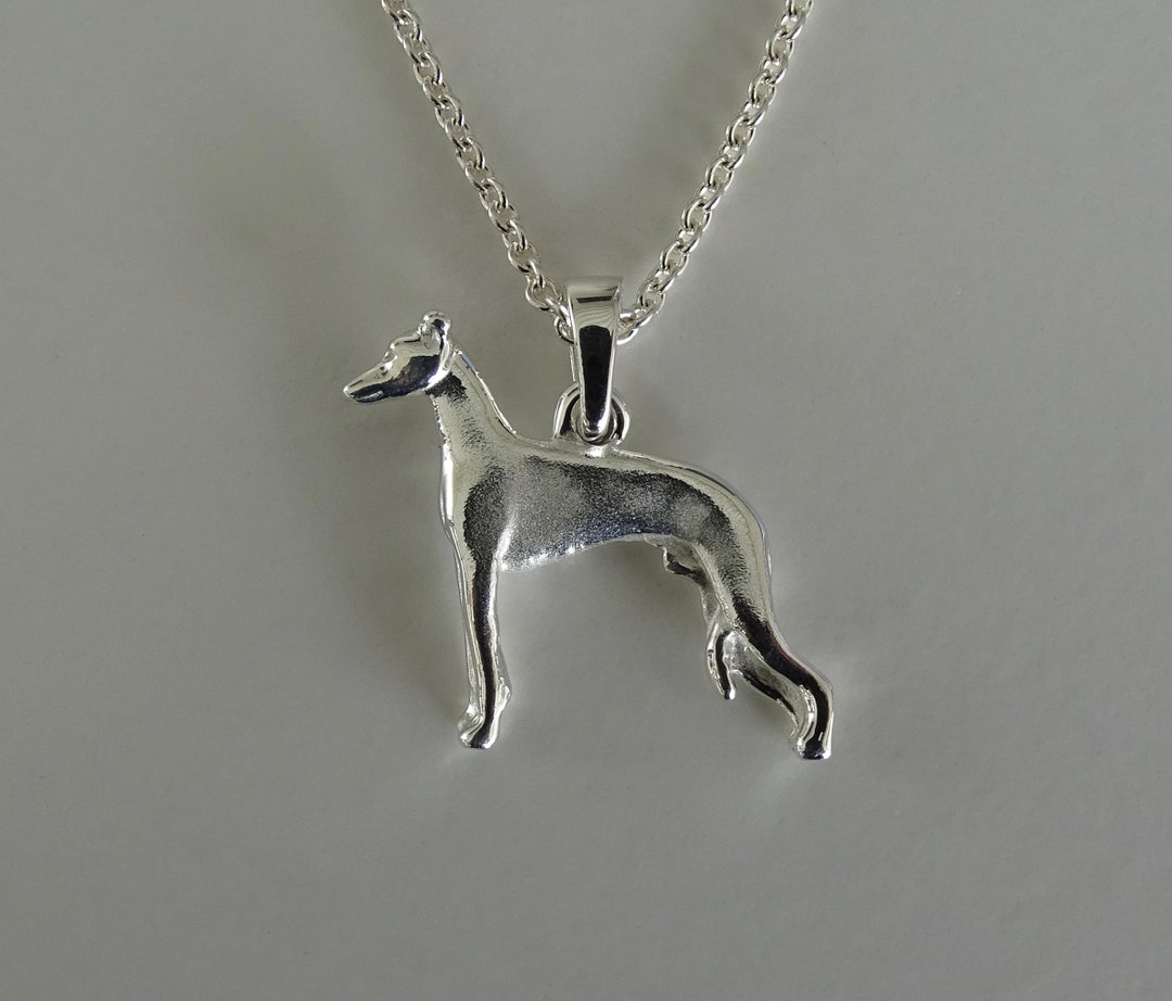 Small Sterling Silver Whippet Standing Study Pendant - Etsy