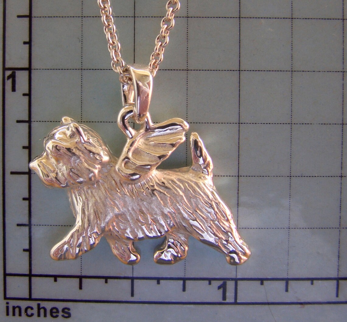 Sterling Silver Cairn Terrier Angel Pendent - Etsy