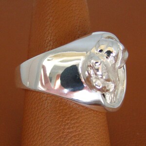 Sterling Silver Mens Rottweiler Head Study Ring - Etsy