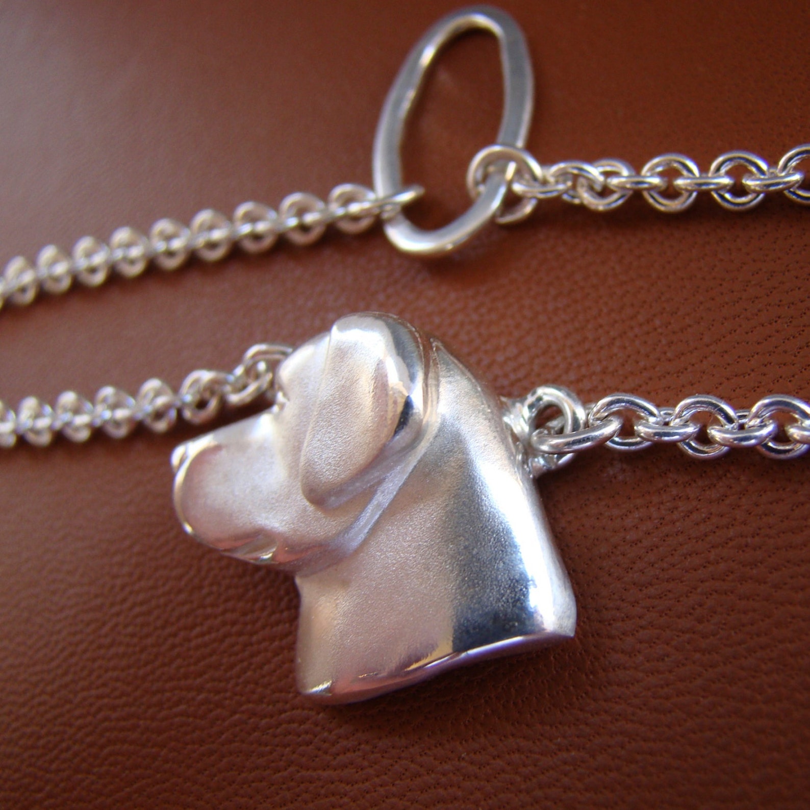 Large Sterling Silver Labrador Retriever Head Study Tie Chain | Etsy