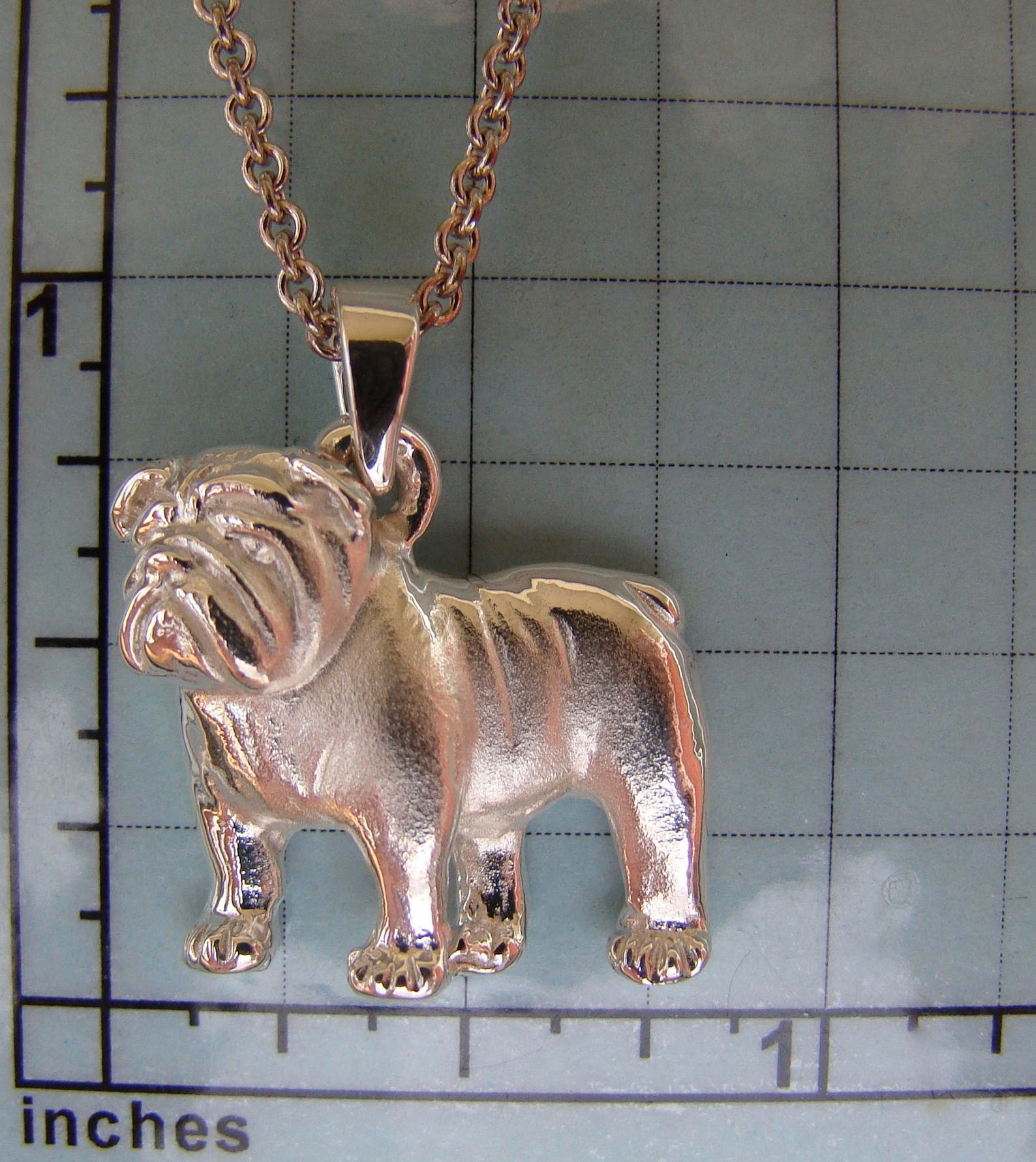Small Sterling Silver Bulldog / English Bulldog Standing Study - Etsy