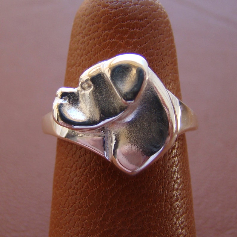 Small Sterling Silver Boxer Head Study Ring - Etsy