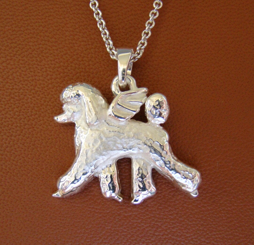 Large Sterling Silver Poodle Angel Pendant - Etsy