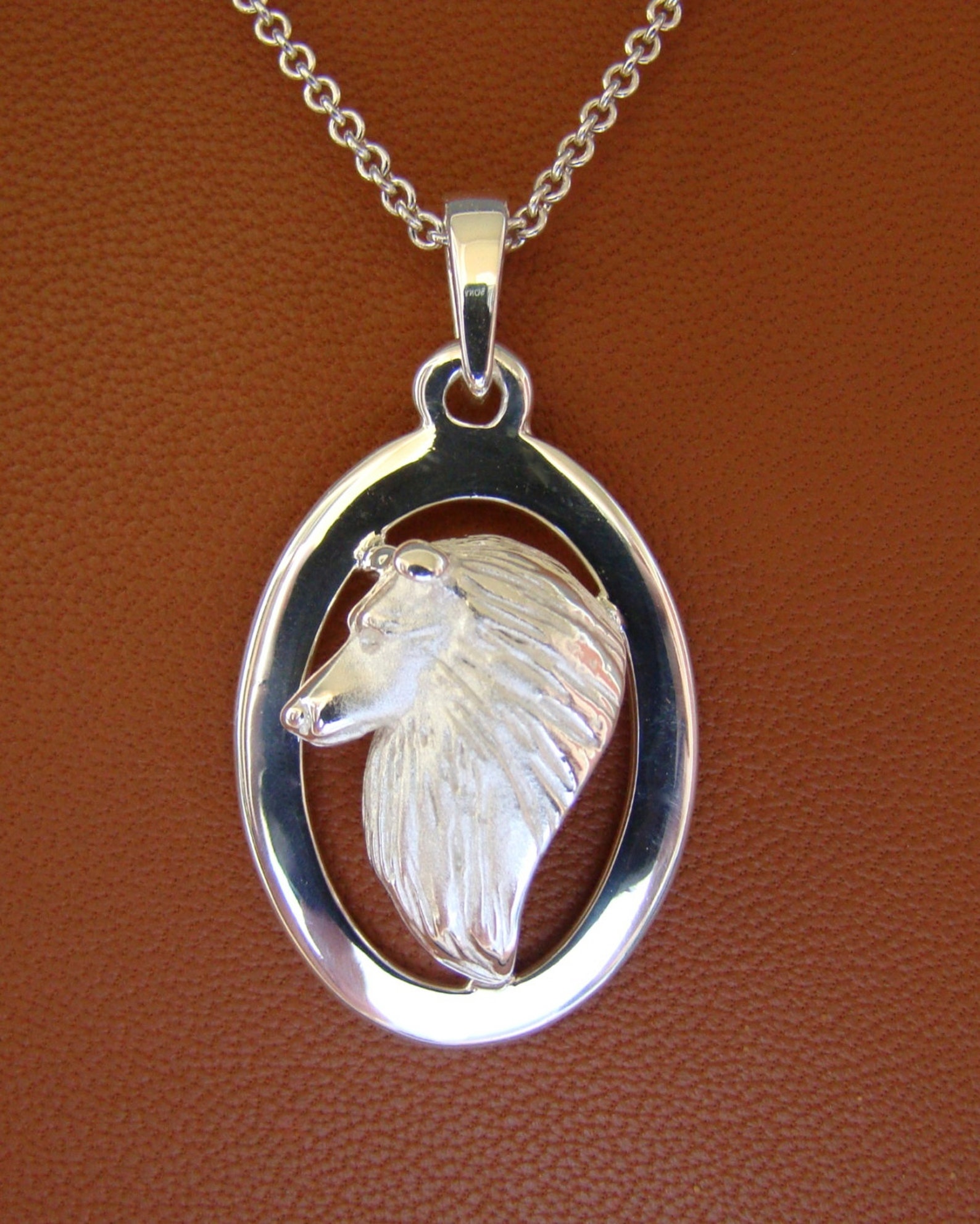Sterling Silver Sheltie / Shetland Sheepdog Head Study on an - Etsy