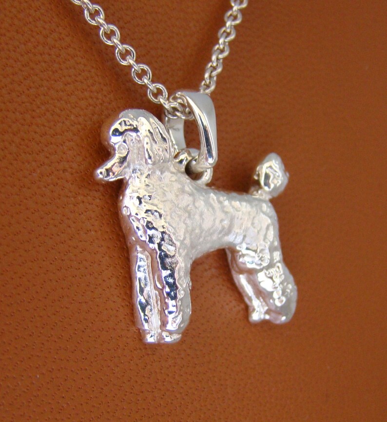Small Sterling Silver Poodle Standing Study Pendant | Etsy