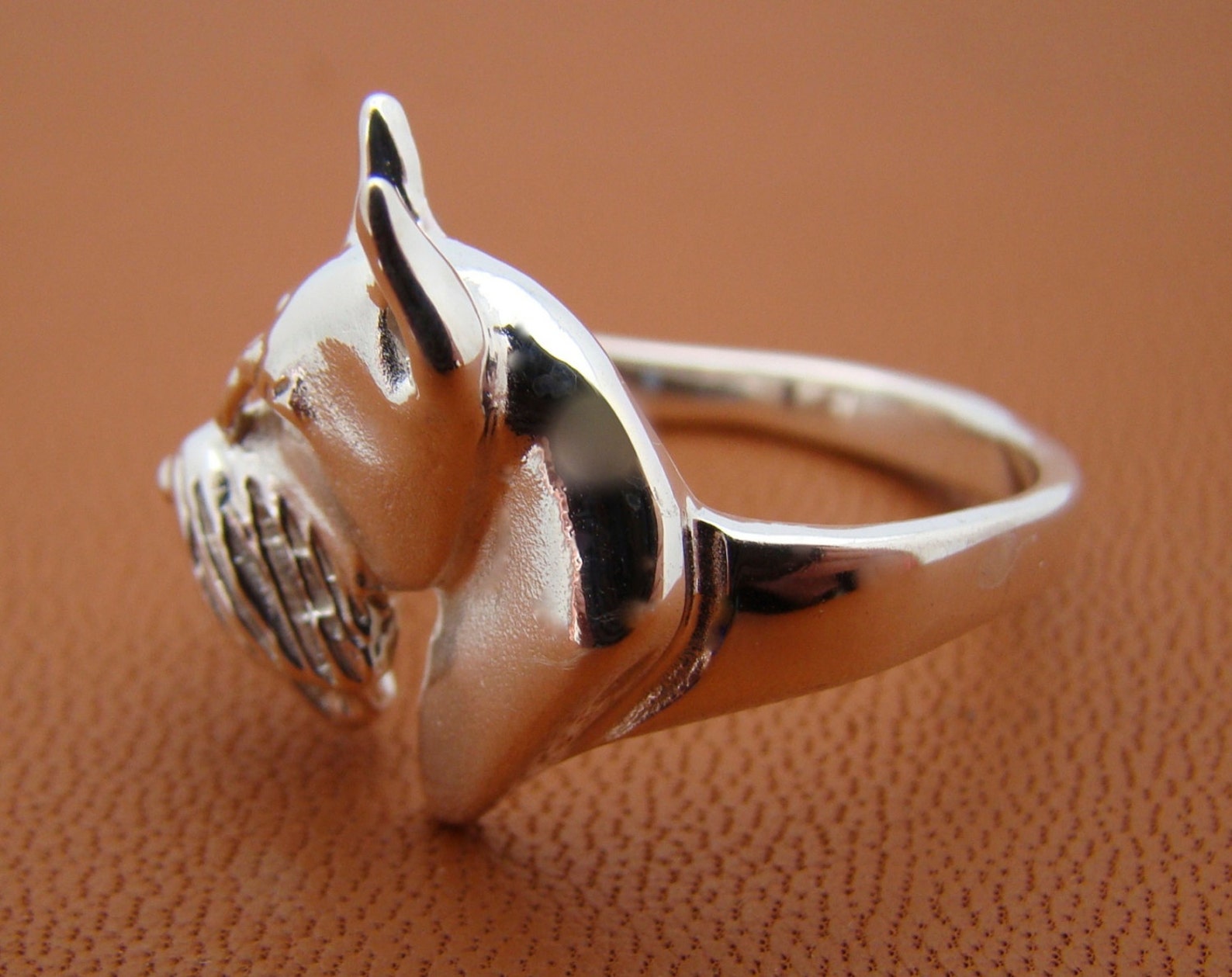 Sterling Silver Schnauzer Small Head Study Ring - Etsy