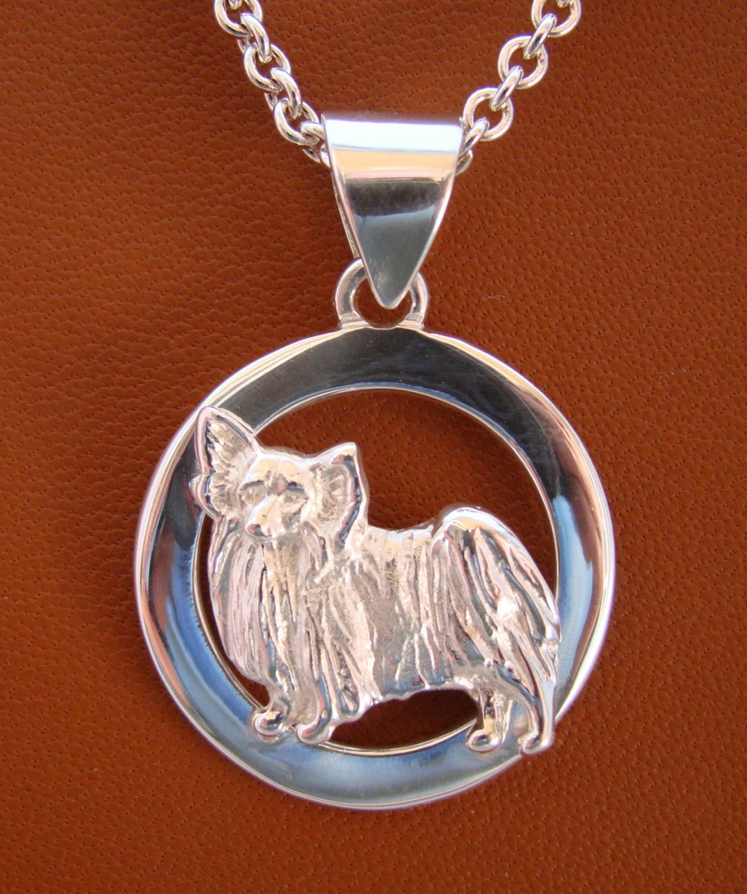 Small Sterling Silver Papillon Standing Study on A Wide Circle Frame ...