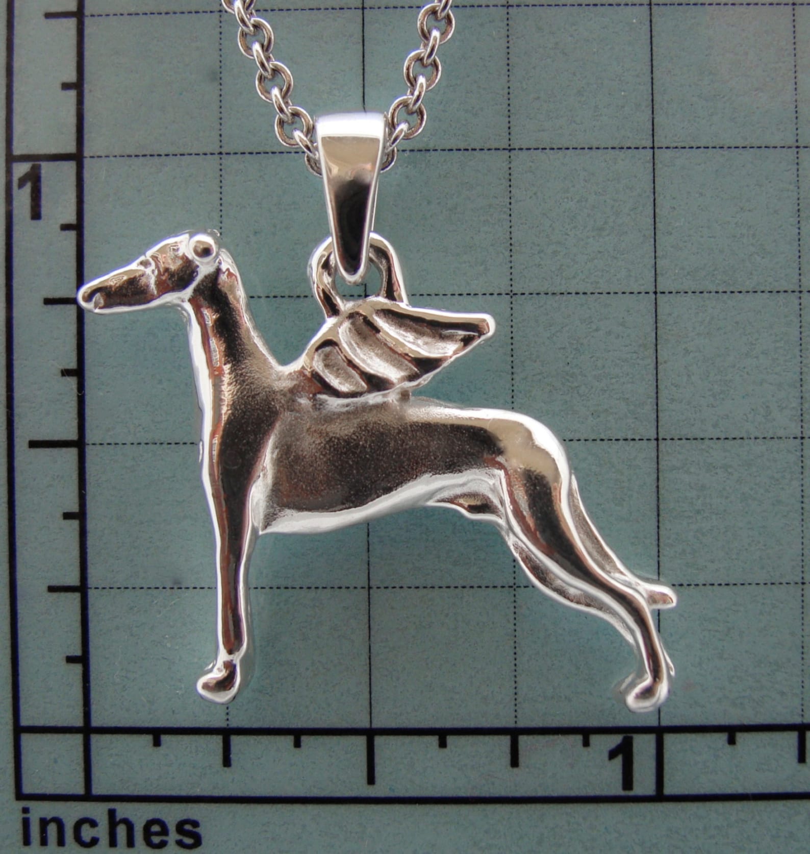 Sterling Silver Whippet Angel Pendant - Etsy