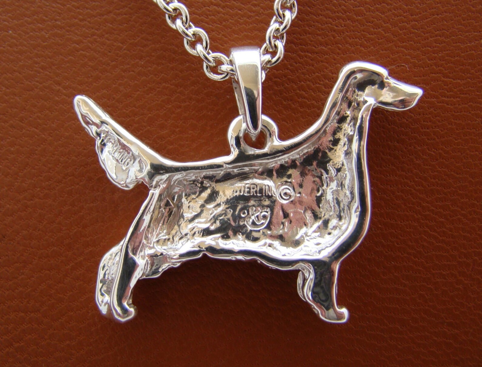 Sterling Silver Irish Setter Standing Study Pendant | Etsy