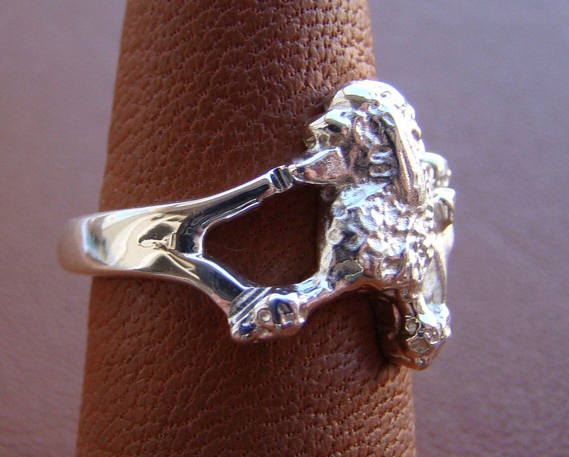 Sterling Silver Poodle Moving Study Ring - Etsy