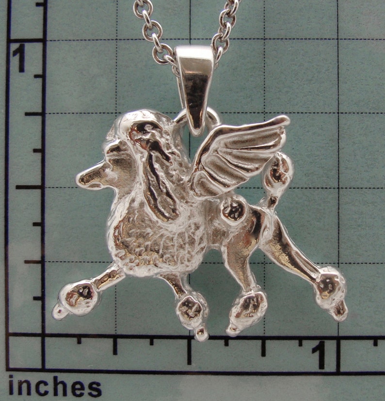 Small Sterling Silver Poodle Angel Pendant - Etsy