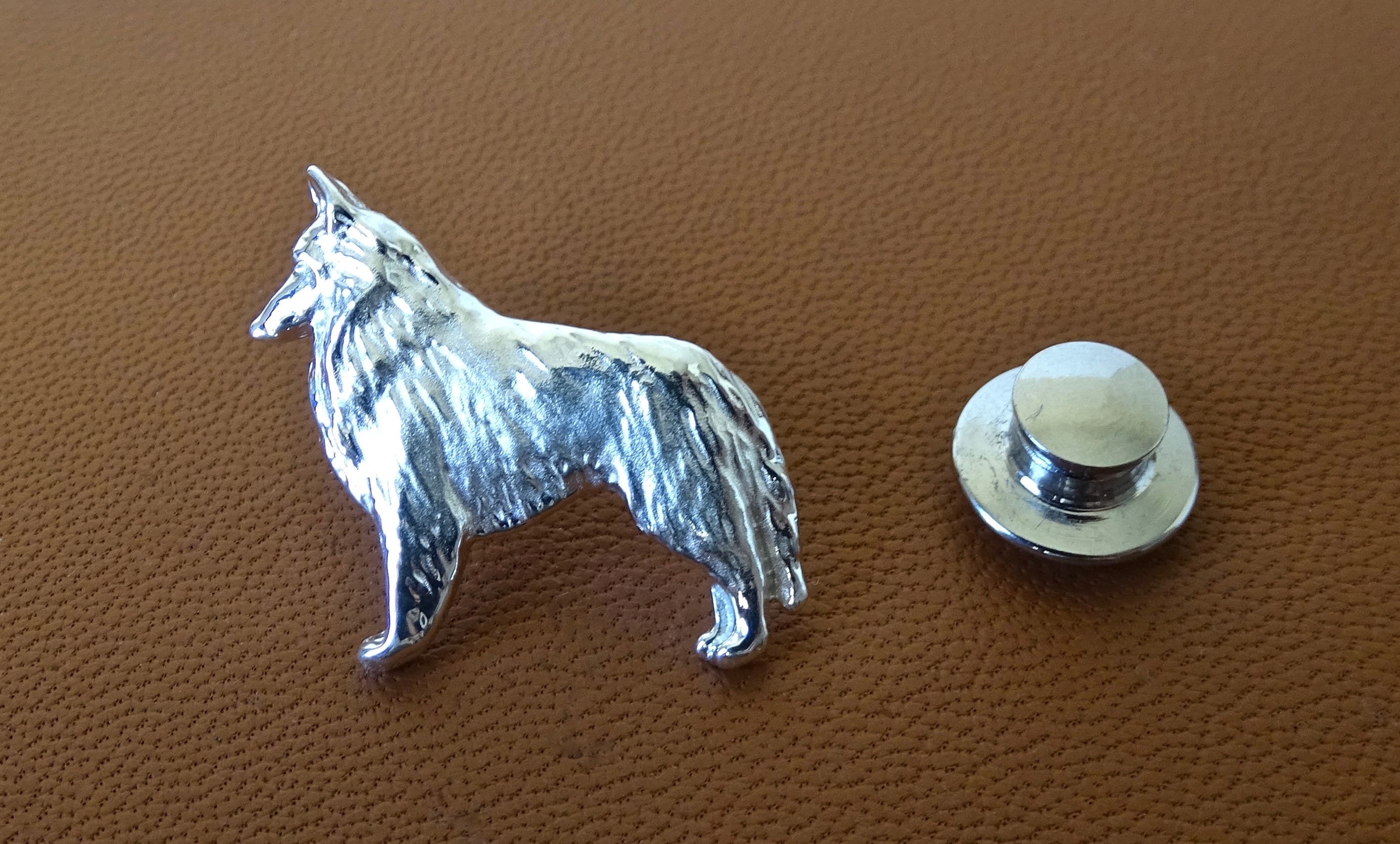 Small Sterling Silver Belgian Tervuren / Belgian Sheepdog Standing ...
