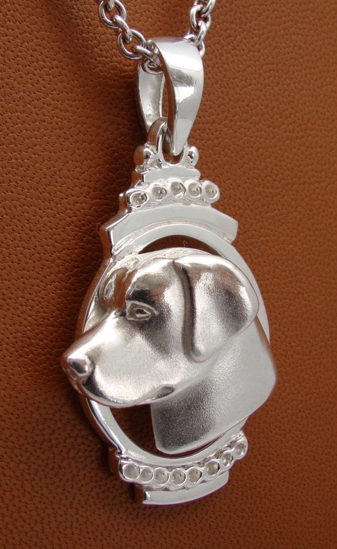 Large Sterling Silver Labrador Retriever Head Study On An Oval | Etsy