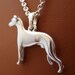 Large Sterling Silver Whippet Standing Study Pendant - Etsy