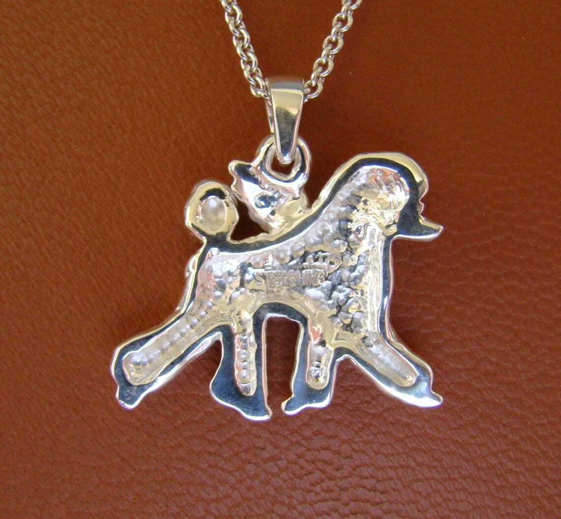Large Sterling Silver Poodle Angel Pendant - Etsy