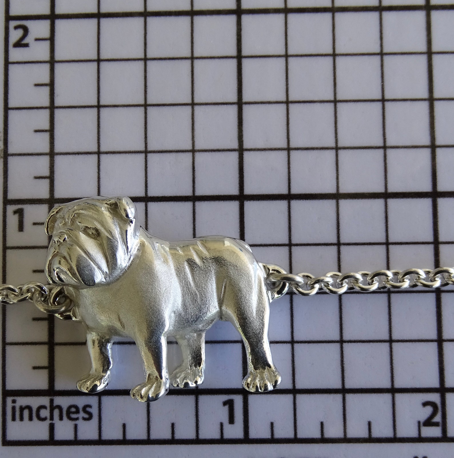 Large Sterling Silver Bulldog/ English Bulldog Standing Study - Etsy