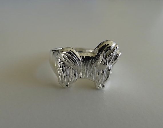 Sterling Silver Havanese Standing Study Ring - Etsy