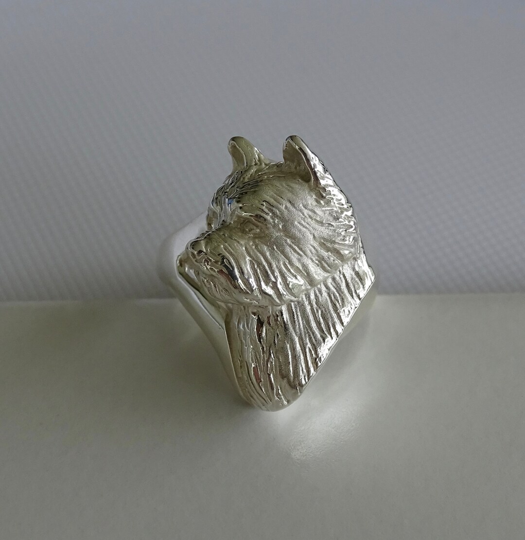 Sterling Silver Norwich Terrier Head Study Ring - Etsy