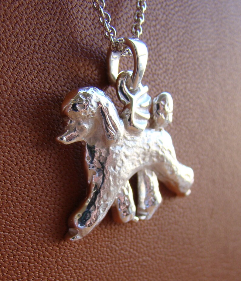Large Sterling Silver Poodle Angel Pendant - Etsy