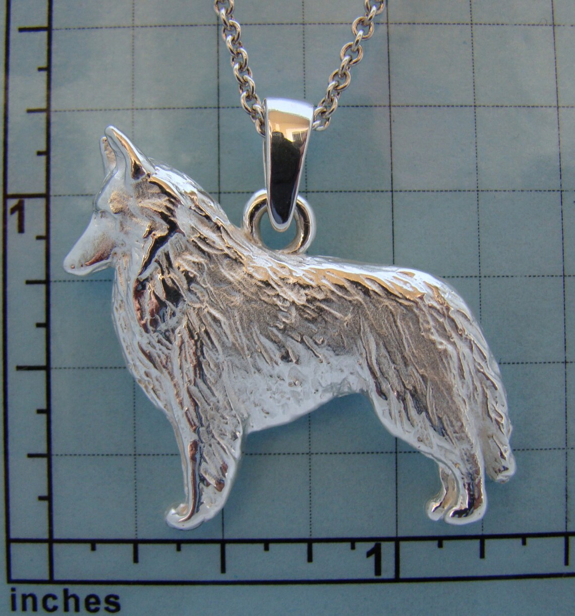 Large Sterling Silver Belgian Tervuren / Belgian Sheepdog - Etsy