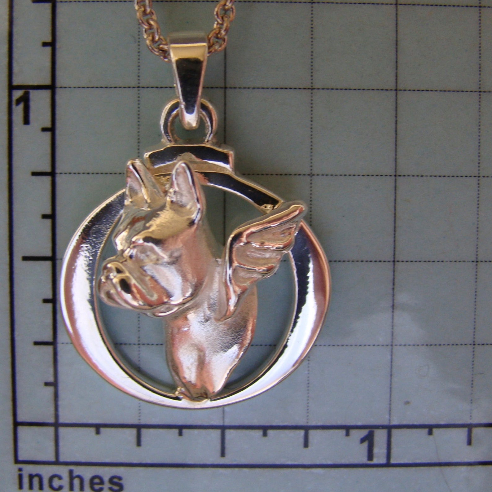 Sterling Silver Boston Terrier Angel on A Circle Frame Pendant - Etsy