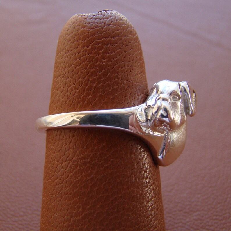 Small Sterling Silver Boxer Head Study Ring | Etsy