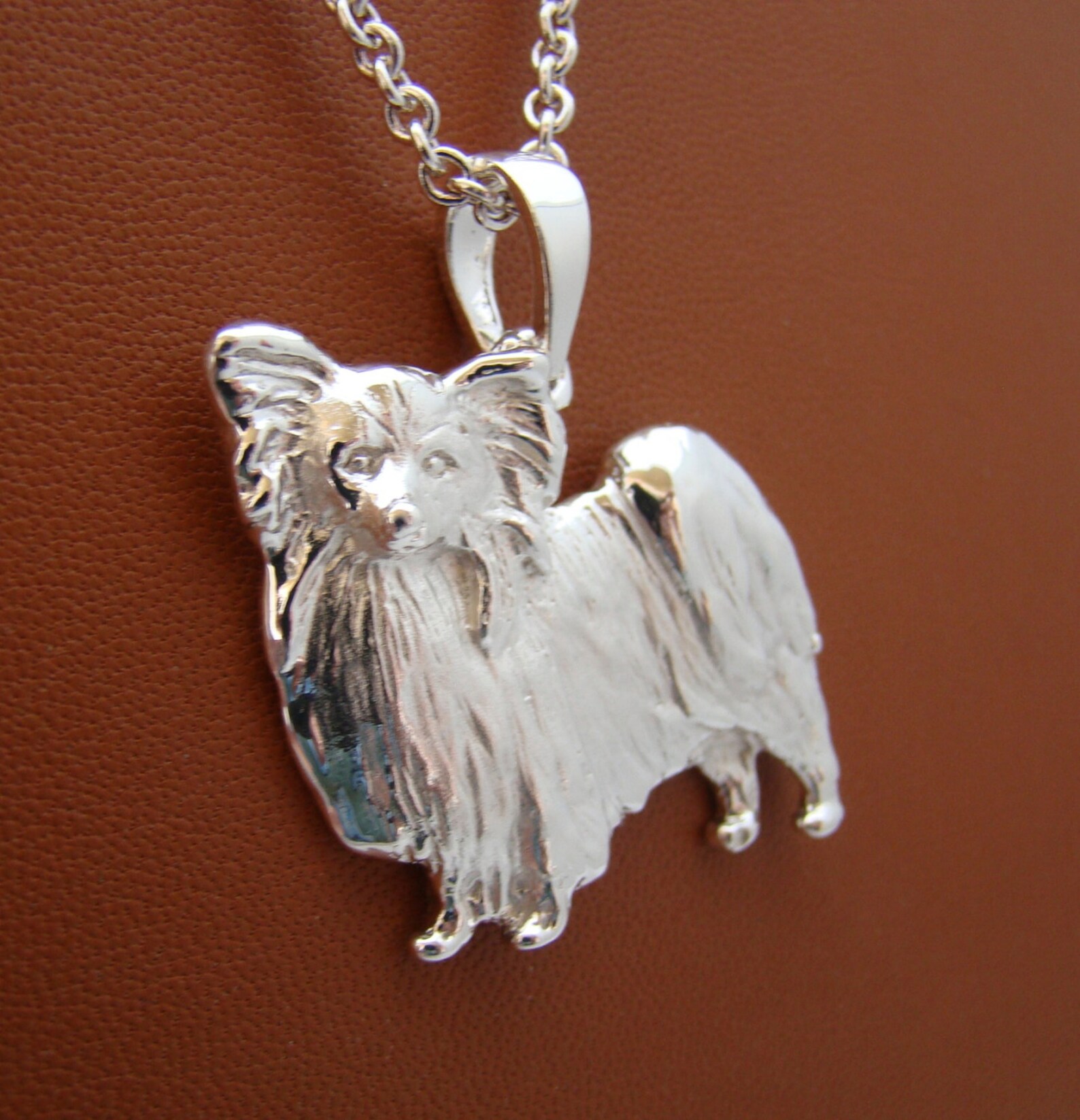 Large Sterling Silver Papillon Standing Study Pendant - Etsy