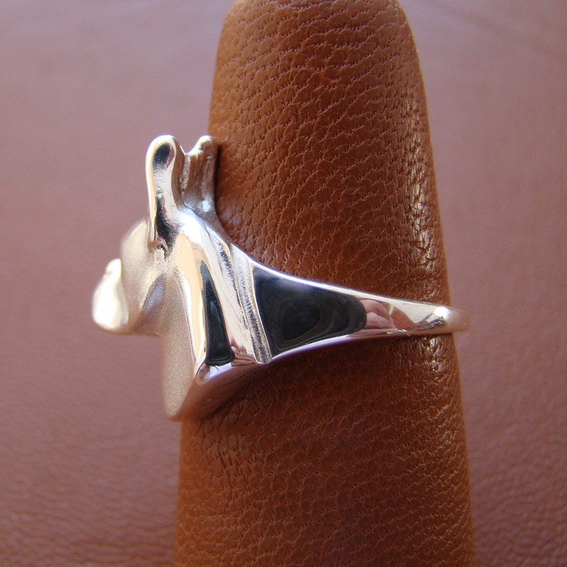 Small Sterling Silver Boxer Head Study Ring - Etsy