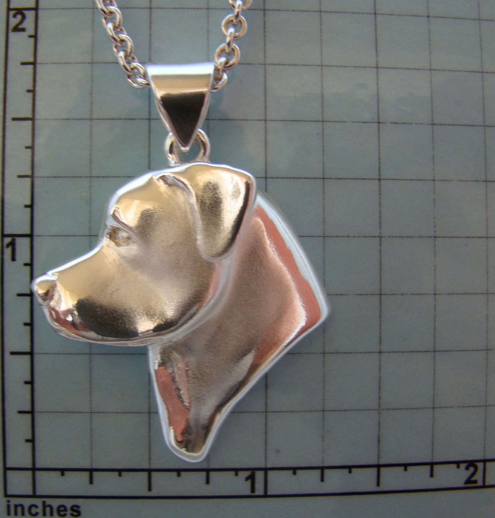 Large Sterling Silver Rottweiler Head Study Pendant | Etsy