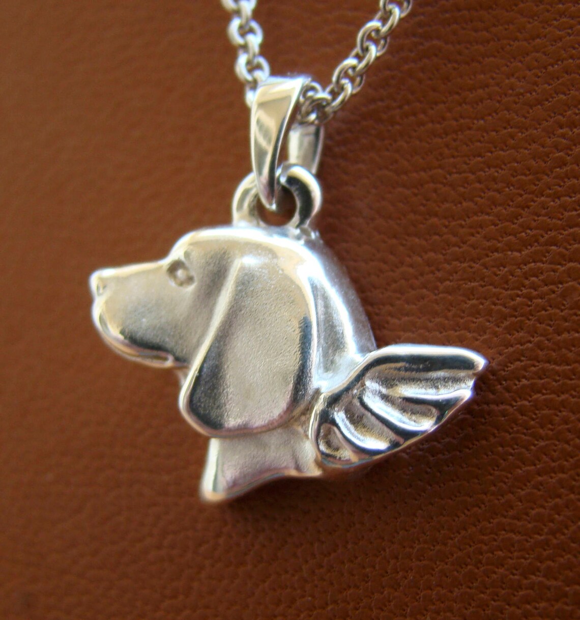 Small Sterling Silver Beagle Angel Pendant - Etsy