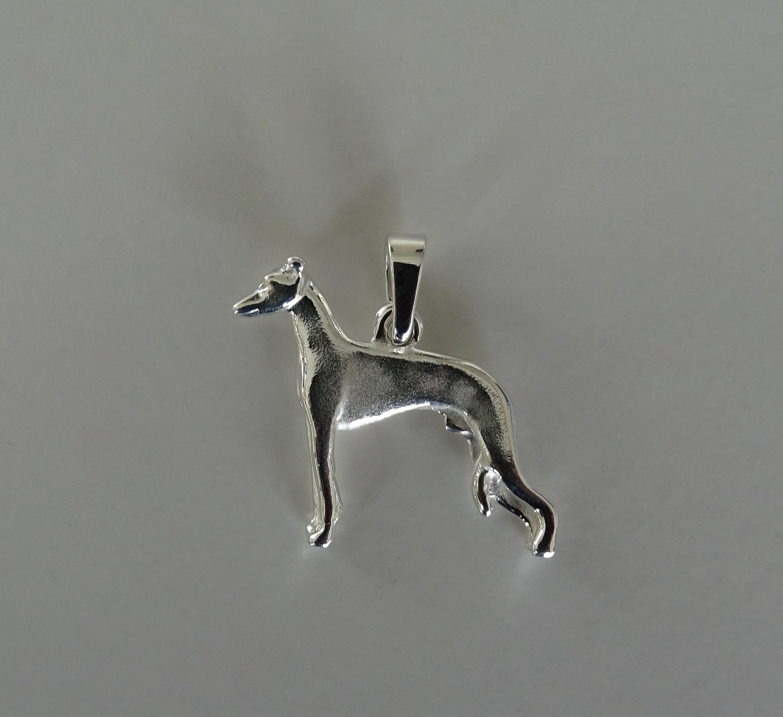 Small Sterling Silver Whippet Standing Study Pendant - Etsy