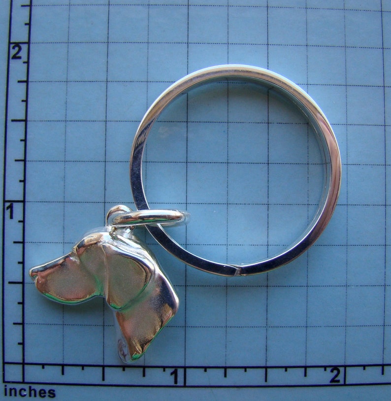 Sterling Silver German Shorthaired Pointer Large Head Key Ring - Etsy