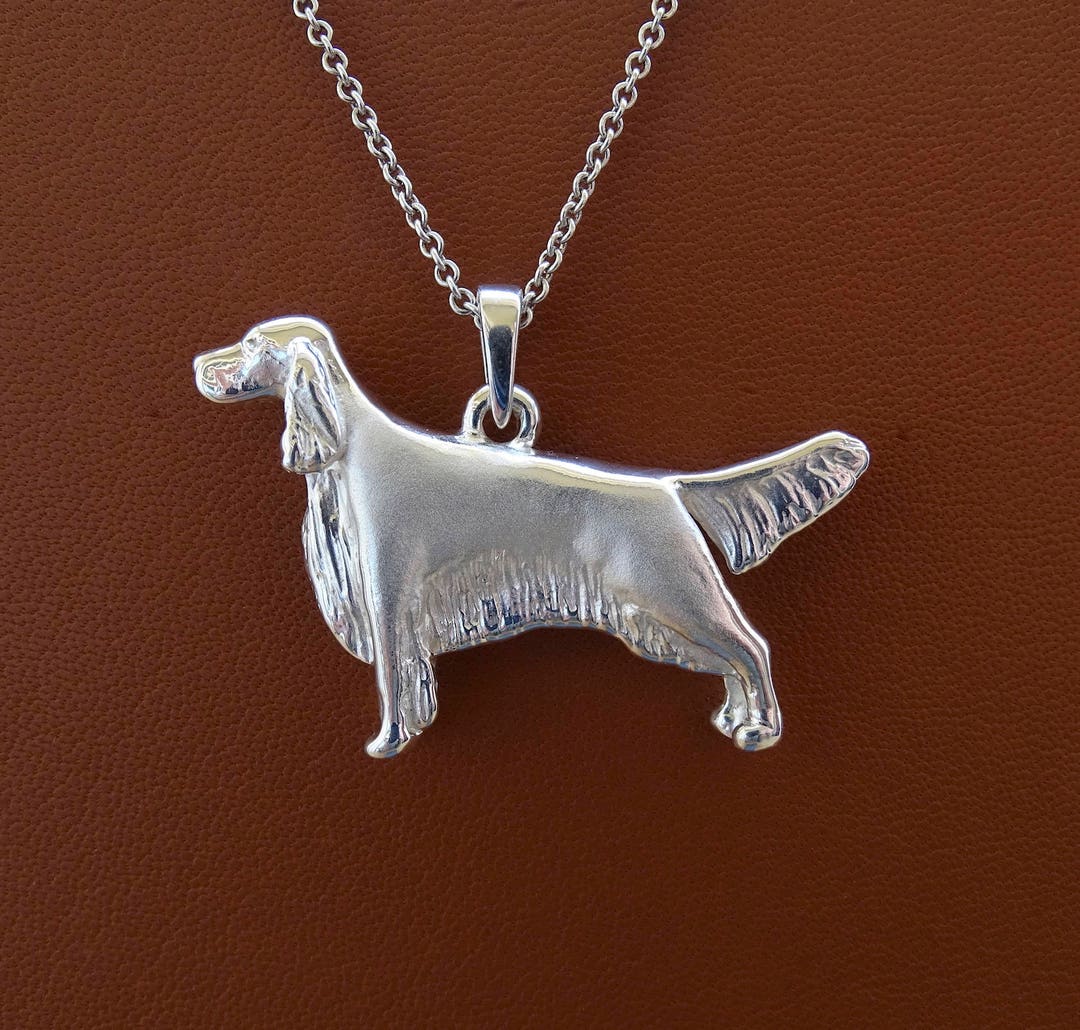 Large Sterling Silver English Setter Standing Study Pendant - Etsy
