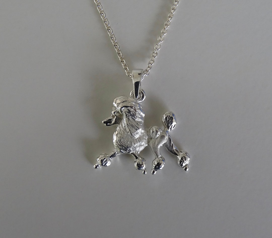 Small Sterling Silver Poodle Moving Study Pendant - Etsy